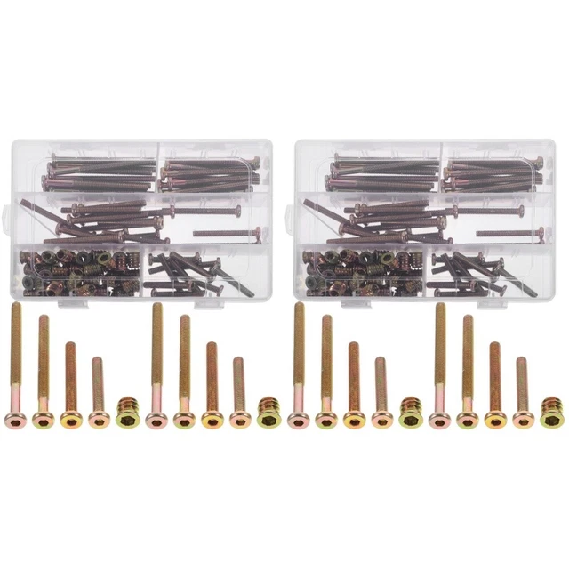 2 SET DI fissaggi filettati, inserti esagonali filettati mobili con ...