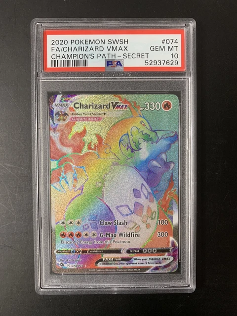 2020 CHARIZARD VMAX Rainbow PSA 10 Champions Path Secret Full Art FA 74/73 SWSH EUR 900,28 ...