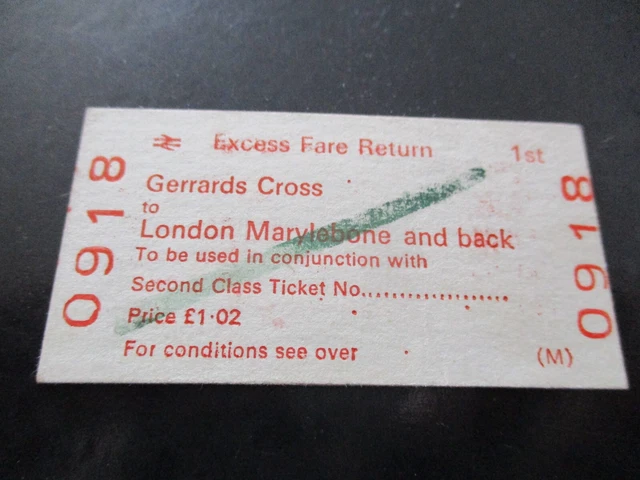 BRITISH RAILWAYS MIDLAND - Gerrards X Marylebone - Excess Edmondson ...
