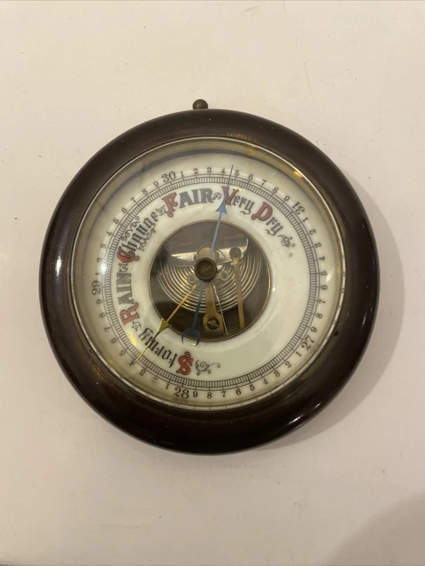 VINTAGE ANEROID Barometer With Porcelain Face Made In Germany Read $29. ...