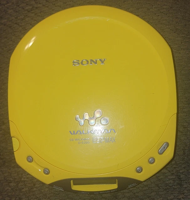 YELLOW VINTAGE SONY D-E220 Walkman Portable CD Player ESP Max TESTED ...