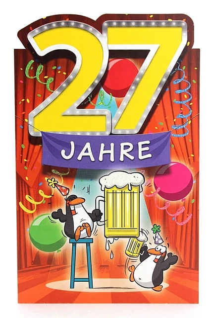HALLMARK GEBURTSTAGSKARTE 27 Jahre Karte Geburtstag lustiger Spruch ...