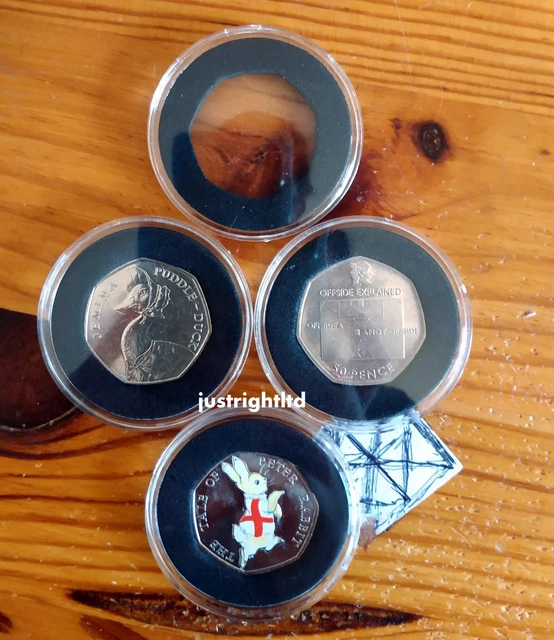 COIN CAPSULES FOR 50p Coin 5 X 40mm Clear Plastic storage boxes with Insert Foam £3.95 - PicClick UK