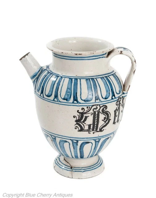 SAVONA ITALIAN MAIOLICA Tin Glaze Pottery Wet Drug Jar Albarello ...