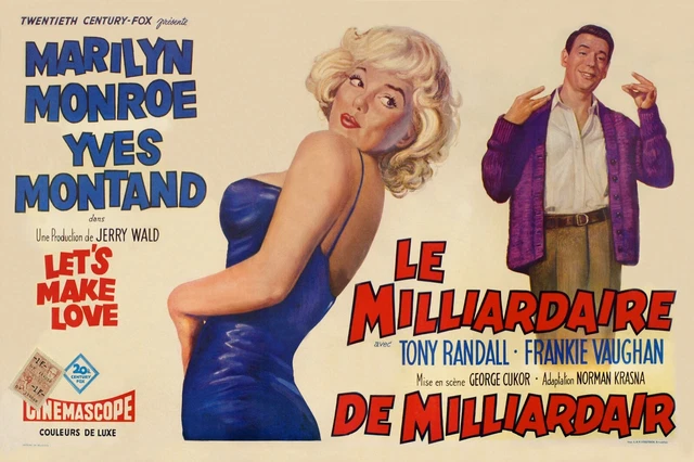 LE MILLIARDAIRE, MARYLIN MONROE-REPRO AFFICHE SUR TOILE EN 340g (60X80 ...