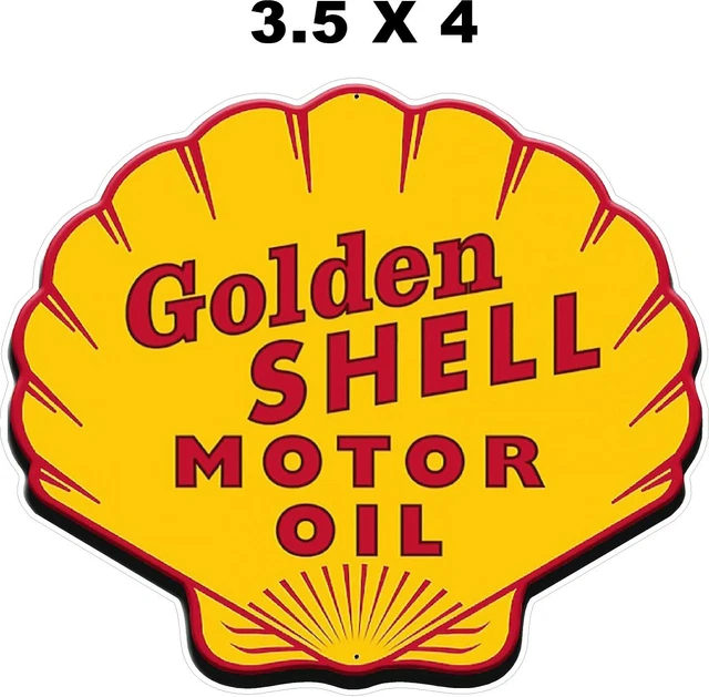 GOLDEN SHELL MOTOR OIL 1940's 1950's LOGO DECAL REPRINT $3.16 - PicClick