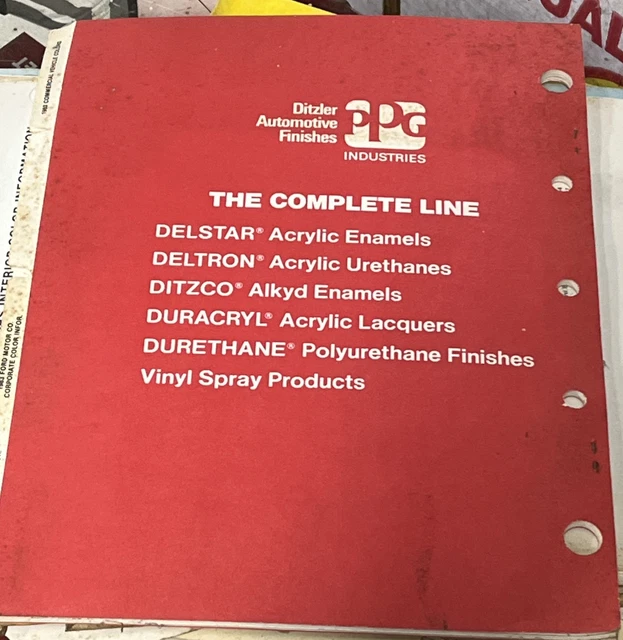 1983 PPG CORPORATE PAINT CHIP COLOR CHART FORD GM CHRYSLER Ditzler ...