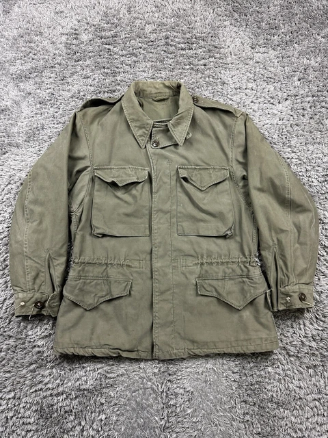 VINTAGE WWII US Army M43 Field Jacket Herringbone Lined Pockets £296.39 ...