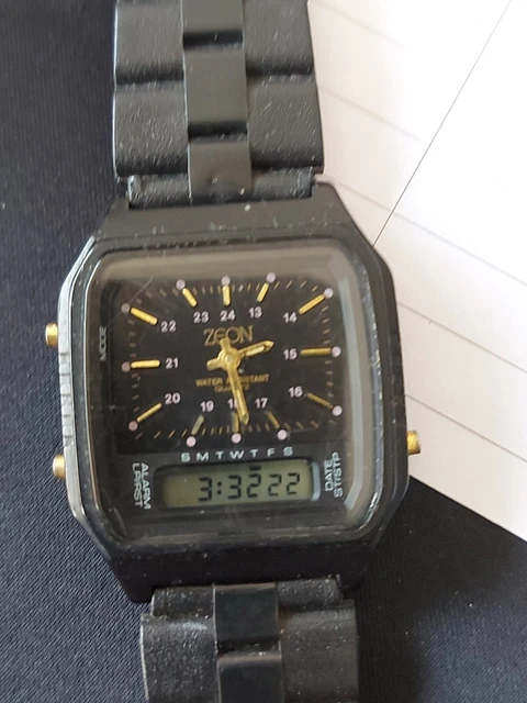 MENS ZEON 1980S 70S Digital Quartz Watch Perfect Working Order New ...