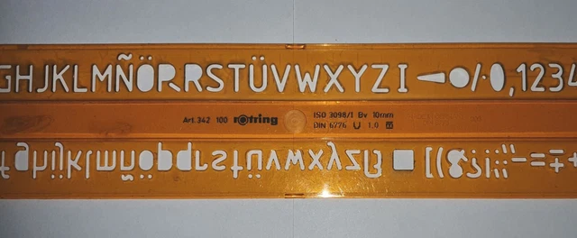 ROTRING 10MM ALPHABET Stencils Templates Lettering Technical drawing ...