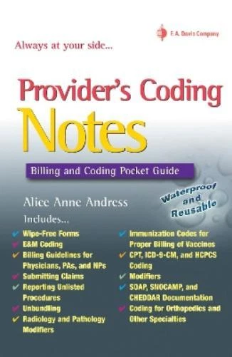 ALICE ANDRESS PROVIDERS' Coding Notes: Billing and Coding Pocket Guide ...