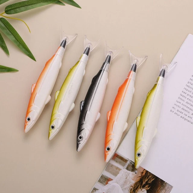 PLASTIC WRITING FOUNTAIN Pen Salt Shape Fish Gel Pen School Supplies $6 ...