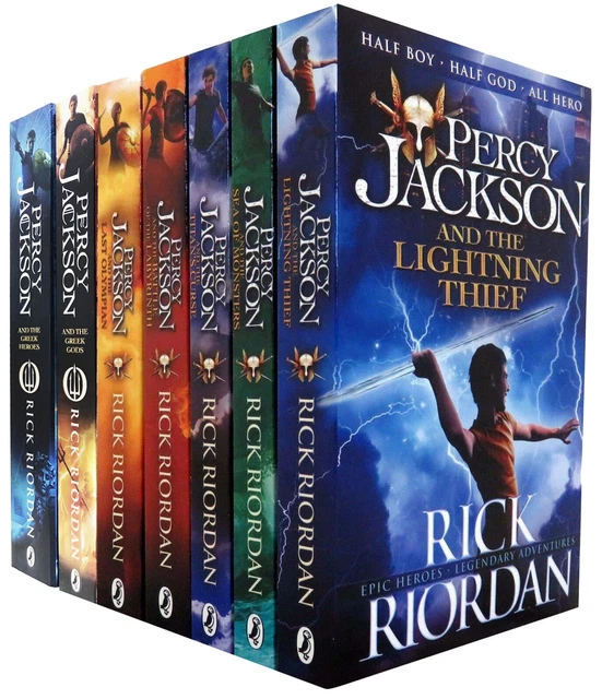 PERCY JACKSON COLLECTION 7 Books Set Pack Rick Riordan Greek Gods ...