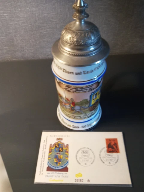 BIERKRUG PORZELLAN-JUBILÄUMSKRUG THURN Und Taxis/ Ersttagsbrief Thurn ...