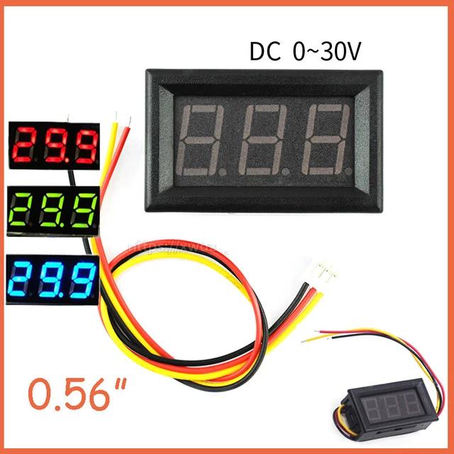 VOLTMETER TESTER DIGITAL Voltage Test Battery Panel Mount DC 0-30V Red ...