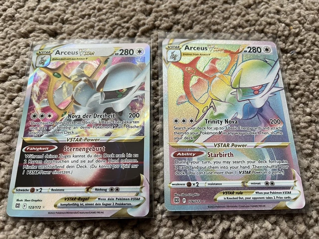 POKEMON STRAHLENDE STERNE 176/172 Arceus VSTAR Rainbow Rare & Arceus ...