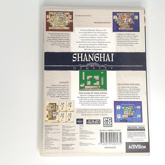 MAH-JONGG SHANGHAI DYNASTY PC Game Windows 95 $11.77 - PicClick AU