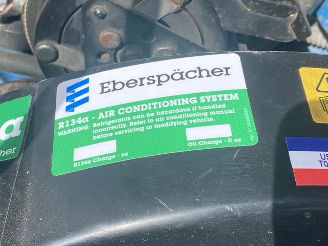 LAND ROVER ARMY DEFENDER SNATCH Eberspacher R134a Sticker AIR ...