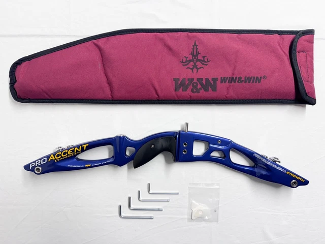 WIN & WIN Pro Accent Archery Recurve Riser - 25" - Right Handed - Blue ...