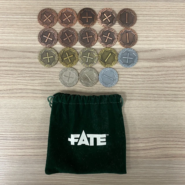 FATE RPG GRAND Token Démarrage Compteur Set Mise À X 18 Métal Pieces ...