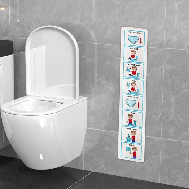 VISUAL SCHEDULE FOR Kids Toilet Routine Chart for Kids Classroom Girls ...