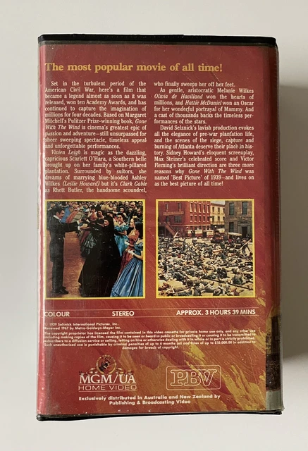 GONE WITH THE Wind [2x VHS] MGM UA PBV Big Box Ex-Rental Video Tape ...