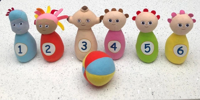 CBEEBIES IN THE night garden soft plush skittles bowling set baby toys ...