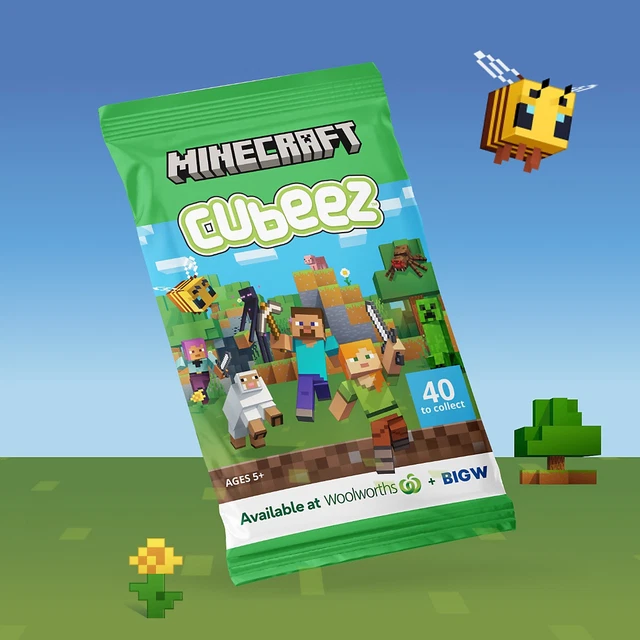 NEW MINECRAFT CUBEEZ 2025 Woolworths x50 Unopened Packs $69.99 ...