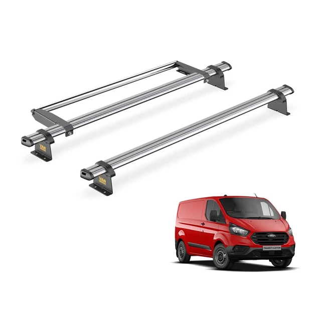 FORD TRANSIT CUSTOM Roof Rack for 2013-2024 GEN1 [H1] 2 Bars & Roller ...