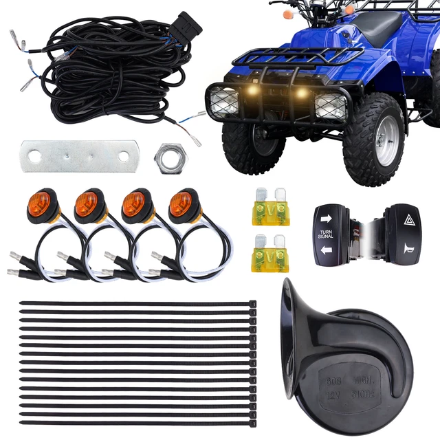 ATV UTV SXS Turn Signal Street Legal LED Light Kit Horn For Polaris RZR ...
