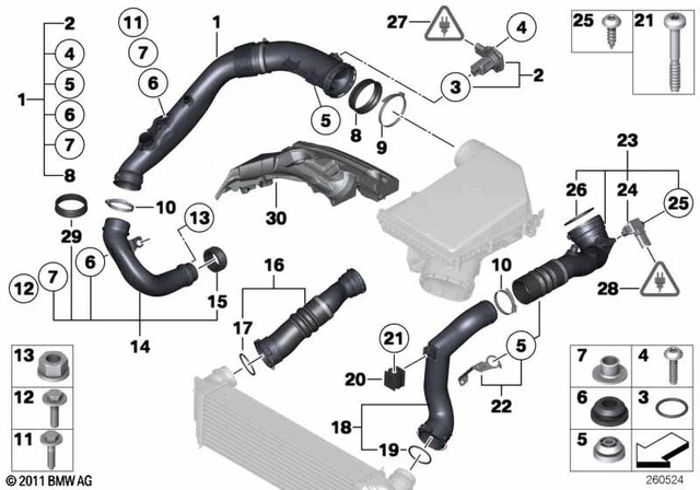 BMW GENUINE AIR Duct Pre Formed Seal Replacement Spare Part 11617791469 ...