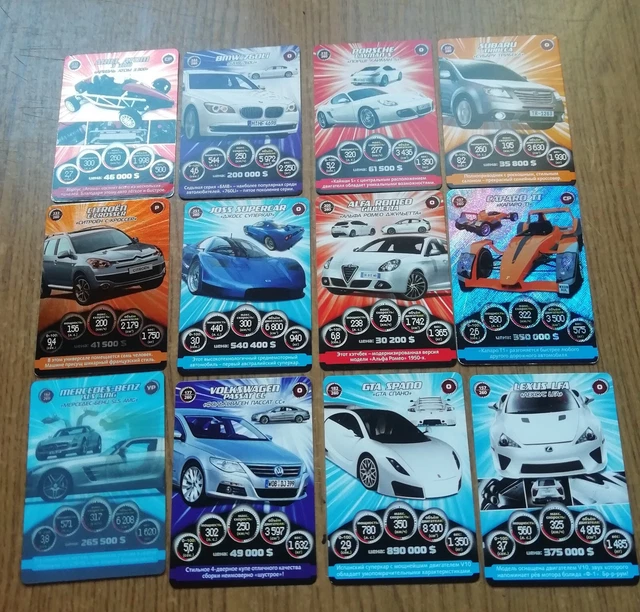 SET 12 RACING Cards-LEXUS IS Z50C,LEXUS IS-F,FORD GT40,SUBARU TRIBECA ...