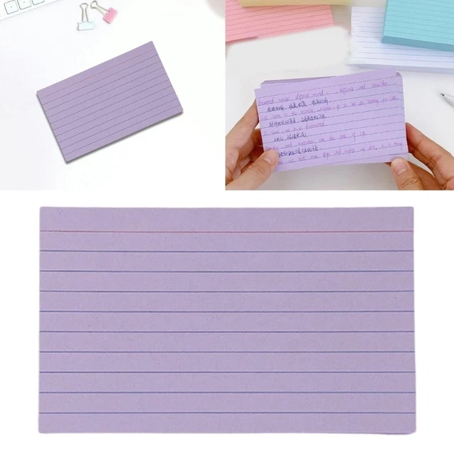 COLORFUL NOTE PAPER 3x5Inch Wide Lined Study Card Note Card Pocket ...