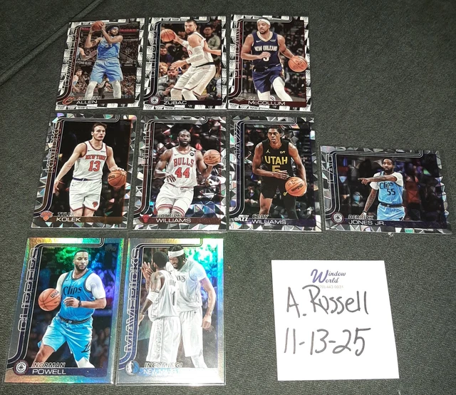 2025-26 TOPPS BASKETBALL 9 Parallel Card Lot Holo Foil/Diamante/Season ...