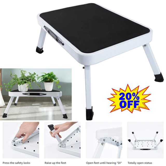 WORKSHOP FOLDING ONE Step Small Stool Tread Anti-Slip Stool Foot Home ...
