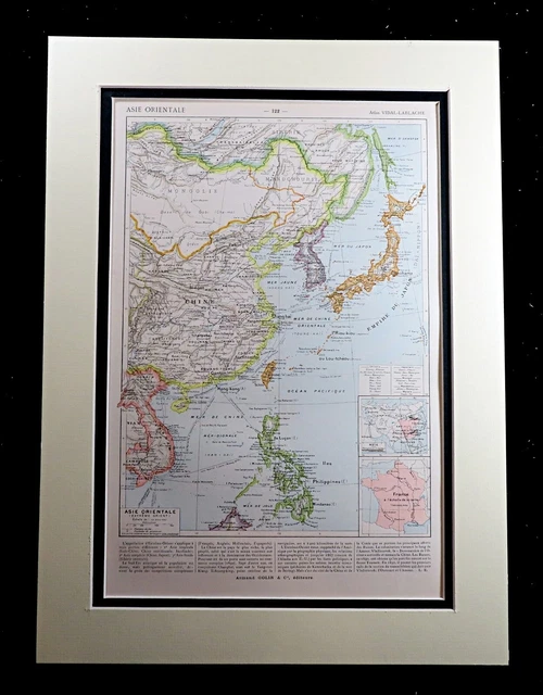 MAP OF THE Orient Asia Far East China Taiwan Hong Kong Korea French ...