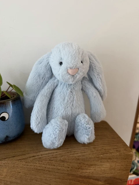 JELLYCAT SMALL BASHFUL Blue Bunny Rattle £29.82 - PicClick UK