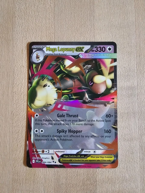 MEGA LOPUNNY EX 084 2025 Pokemon Phantasmal Flames Double Rare Card NM ...