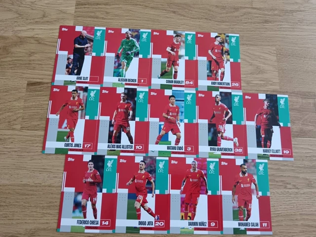 TOPPS LIVERPOOL TEAM set 2024/25 24/25 2025 Lot 13 pieces soccer cards ...