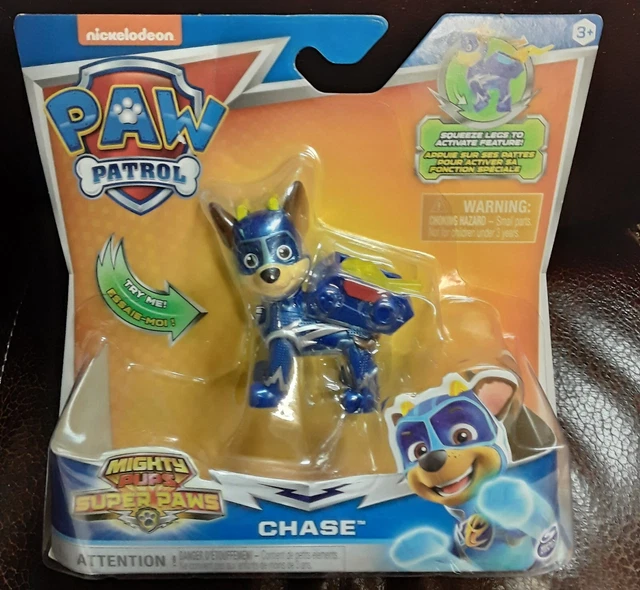 NEW PAW PATROL Mighty Pups Super Paws Chase Figure Factory Sealed £12. ...