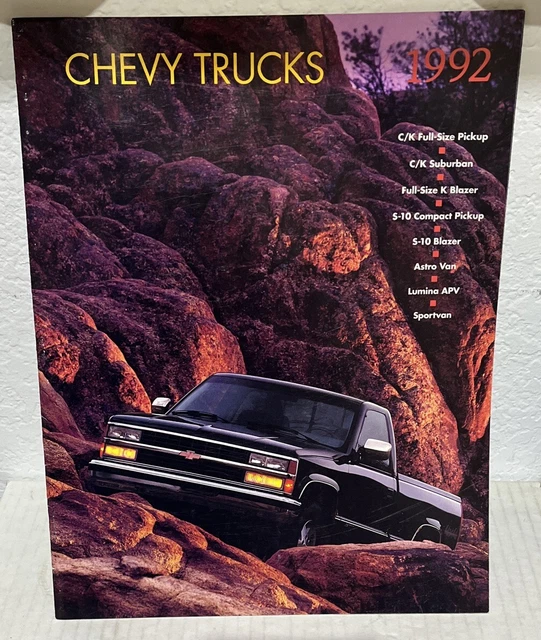 ORIGINAL 1992 CHEVY Trucks Full Line Sales Brochure Booklet $10.20 ...