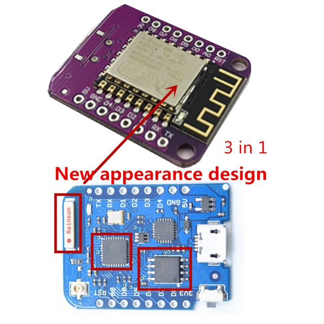 WEMOS D1 MINI Pro NodeMcu ESP8266 ESP-8266EX CP2104 ESP12F USB 16MB BSG ...