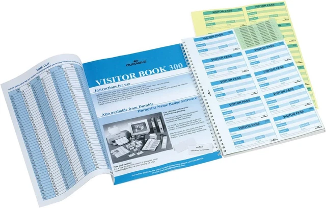 VISITOR BOOK 300 Refill Pack - 300 Perforated 90 X 60 Mm Visitor Badge ...