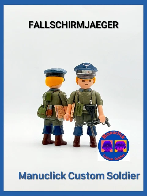 PLAYMOBIL CUSTOM WW2 Paratrooper Captain German Army World War Mp40 £11 ...