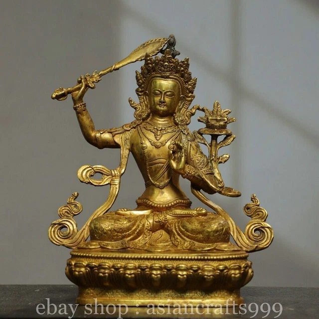 8.8 &CHINESISCHE ANTIKE Bronze buddhistische Wen Shu Buddha Statue EUR ...