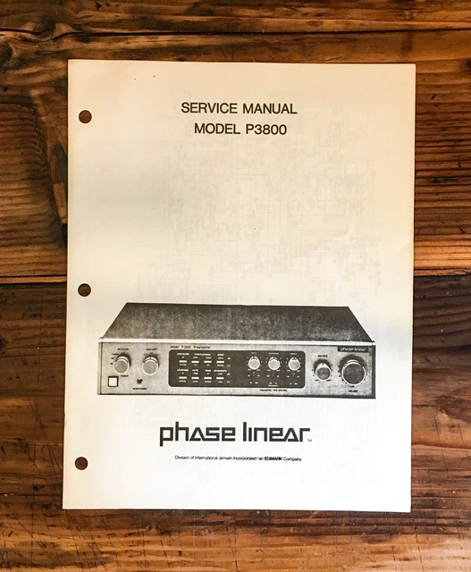 PHASE LINEAR MODEL P3800 Preamp / Preamplifier Fold Out Schematic ...