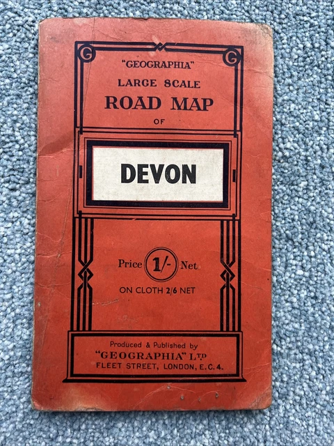 1930S GEOGRAPHIA Large Scale Map of DEVON 2 Miles To Inch VG EUR 3,49 ...