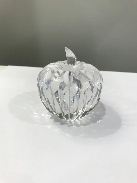 WATERFORD CRYSTAL, APPLE Vertical Cuts Crystal Paperweight, 3 1/4 ...
