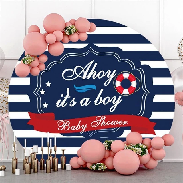 BLUE ITS A Boy Custom Circle Baby Shower Party Backdrop $35.95 ...