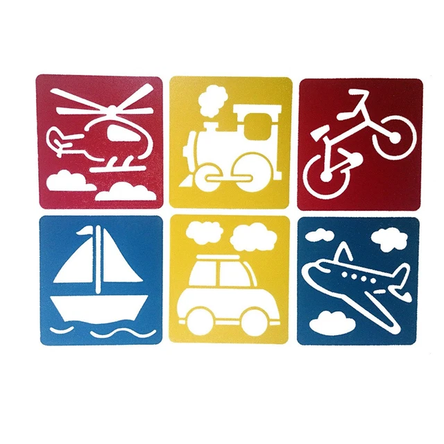 3 COUNT PAINTING Stencils Plastic Kids Drawing Templates Childrens £14. ...